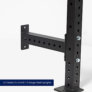 Titan Fitness X-3 Series Short Wall Mounted Space Saving Power Rack 18-in. D Side Bracings
