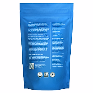 Purity Coffee CALM Decaf Medium Roast Whole Beans - USDA Certified Organic Specialty Grade Arabica Swiss Water Processed Decaffeinated - Third Party Tested for Mold, Mycotoxins, Pesticides - 12 oz Bag