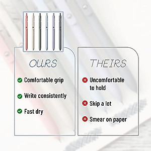 Mr. Pen- Retractable Gel Pens, 6 Pack, Morandi Barrels, Black Gel Pens, Fast Dry, Gel Pens Fine Point 0.5mm, Cute Pens, Gel Ink Pens, Black Pens, Aesthetic Pens for Journaling