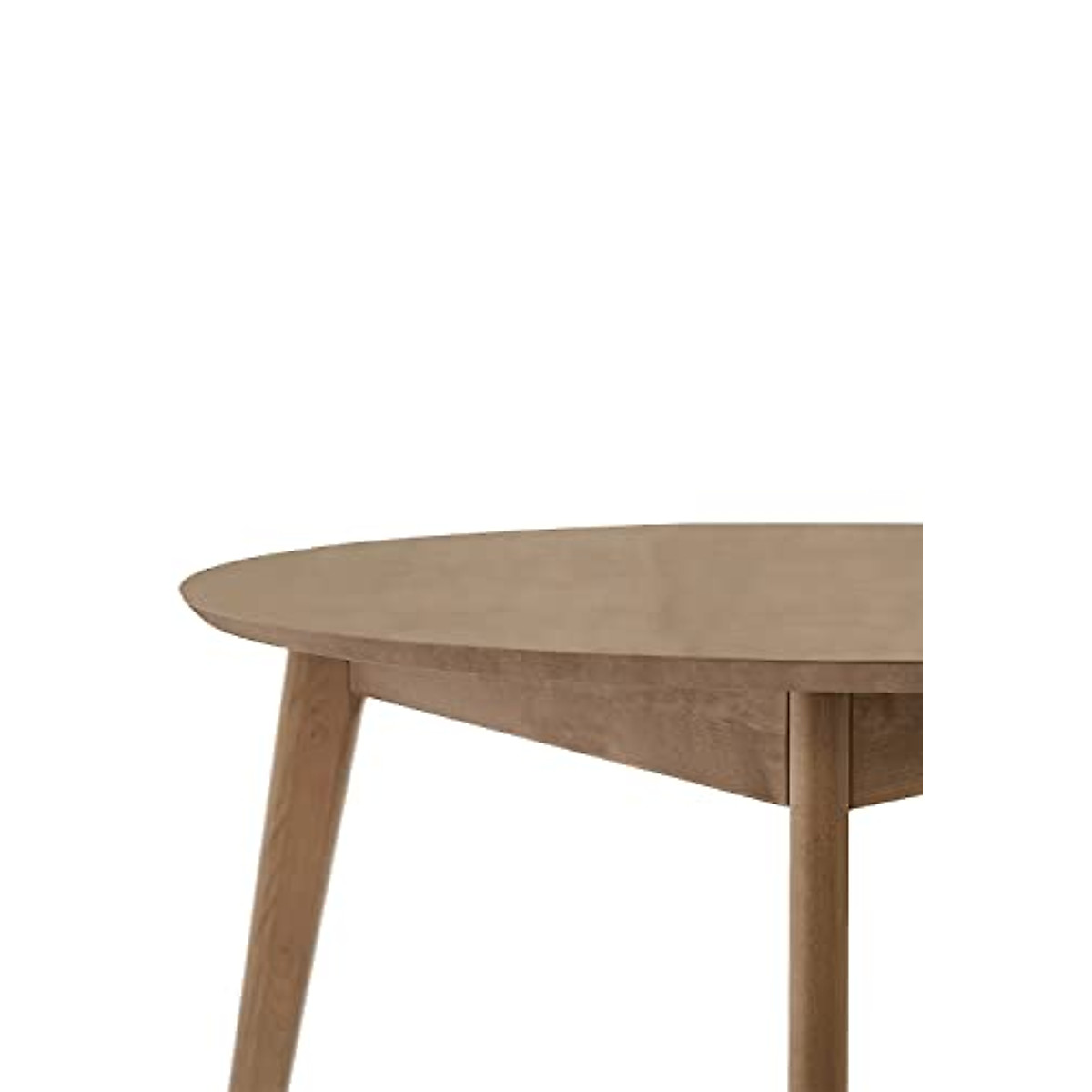 DAIVA CASA Orion 37 inch Round Wooden Dining Table Birch Circle Dinner Table Solid Wood Kitchen & Dining Room Tables/Scandinavian Furniture Mid Century Modern Table Brown Small Dining Room Table