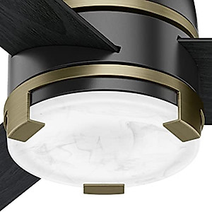 Hunter Fan Company, 59290, 60 inch Bureau Matte Black Ceiling Fan with LED Light Kit and Handheld Remote