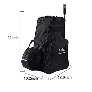 UNISTRENGH Professional Equestrian Bag Large Horse Riding Boots Bag Tall Boots Bag English Boot Carry All Bags (Dark Black)