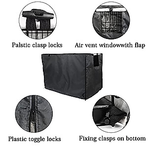 Dog Crate Cover 36 inch - Double Door, Dog Kennel Indoor, Waterproof Dog Kennel Cover with Air Vent Window, for Indoor/Outdoor Most Wire Dog Crate(Black)