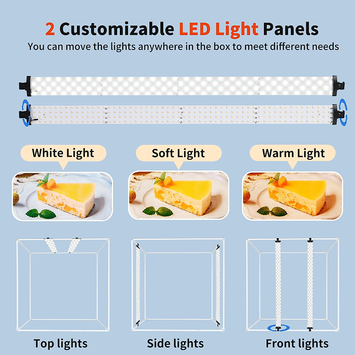 32"x32" Photo Studio Light Box for Photography, 3 Color 10-Level Adjustable Photo Box with Soft Light Cloth 32 inch Professional Photo Background Shooting Tents White Light, Soft Light, Warm Light