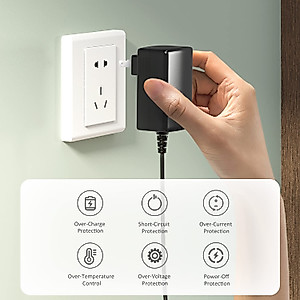 Basicvolt 12V 3A AC/DC Adapter Universal Power Supply with 10 DC Plugs, Regulated 12Volts 3000mA Power Adapter for LED Strip Light, CCTV Camera, BT Speaker, Router, DC12V Transformer