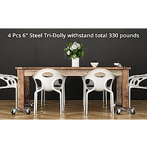 6" Steel Tri-Dolly 4 pcs, 200 lbs Load Capacity, Great for Moving Furniture & Appliances, Durable and Easy to Use，Furniture Moving Dolly with 1 x Furniture Lifter