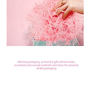 XINYIDAO Basket grass filler,crinkle cut paper shred filler, raffia paper filler, gift box packaging filler, 200g party decoration DIY packaging accessories (light pink)