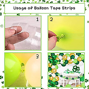 St. Patrick’s Theme Balloon Garland Decorations for Lucky Irish Party, Shamrock Garland Balloon Arch Kit Green and Gold
