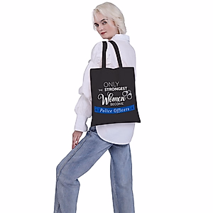 VAMSII Female Police Officer Gifts Police Tote Bag Policewoman Gift Police Academy Gifts Police Graduation Gifts Shopping Bag (Police Officer Tote)