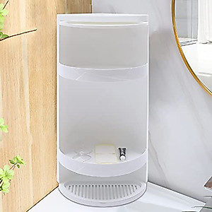 HAPPCUCOE 360°Rotated Corner Shelf Dressing Tables Bathroom Storage Holder Organizer Cabinet Storage Shelf for Bathroom and Kitchen White