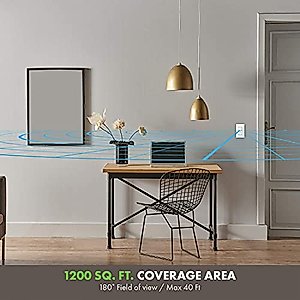 TOPGREENER Motion Sensor Switch, Ambient Light Level Detector, Neutral Required, 150W LED/CFL, Occupancy & Vacancy Modes, Single Pole (Not for 3-Way), TDOS5-M-W, White