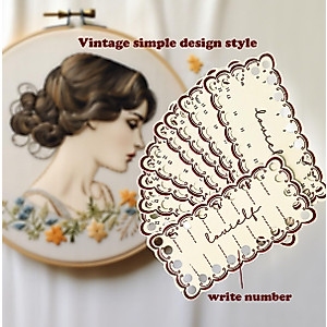 lovielf 12 Pack Embroidery Thread Organizer Cards, Embroidery Floss Organizer Holder Positions Cross Stitch Bobbin, Sewing Storage, Cardboard Floss Bobbins, Thread Keeper (12 pcs (Set A))