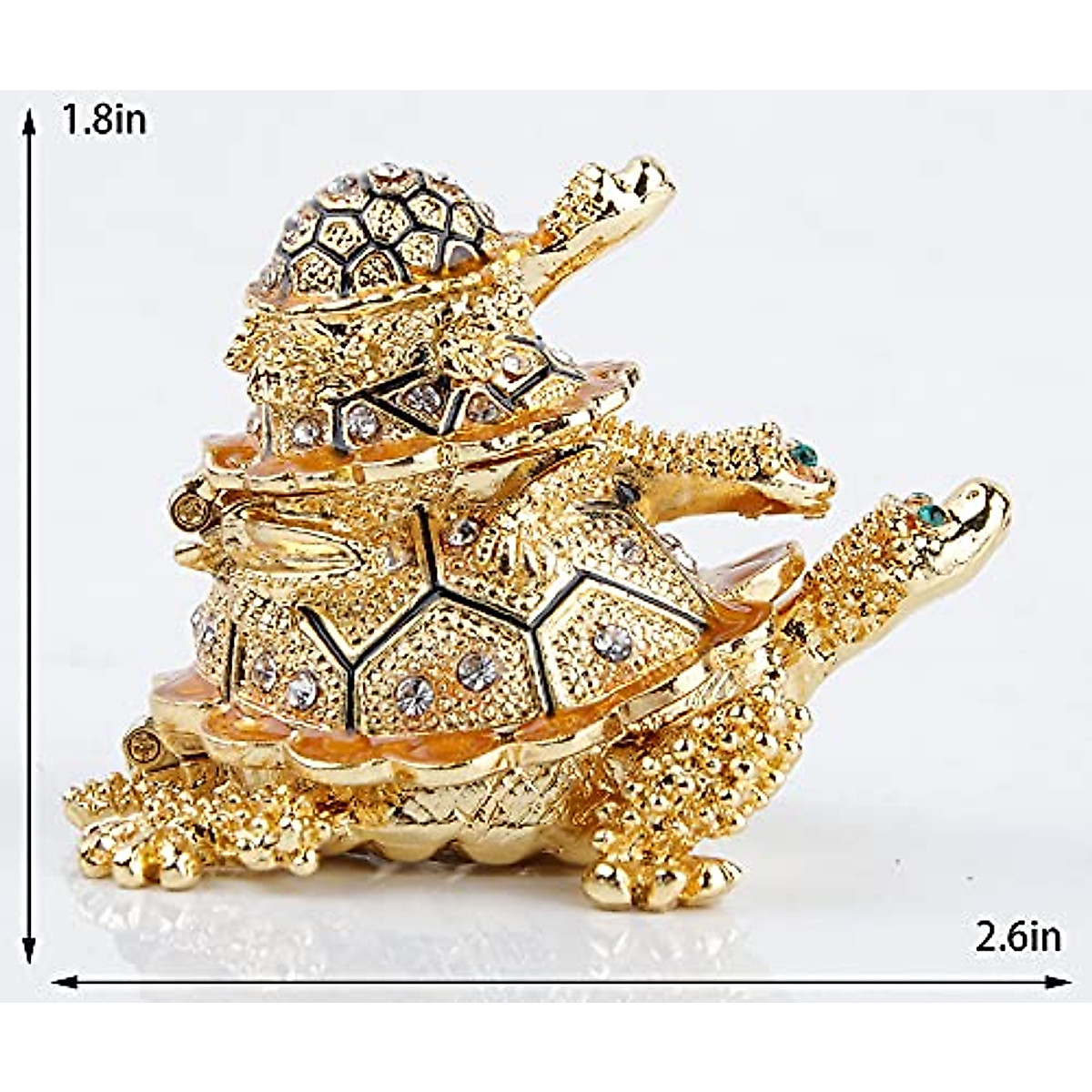 SEVENBEES Golden Sea Turtles Figurines Jewerly Trinket Boxes Hinged for Home Decor