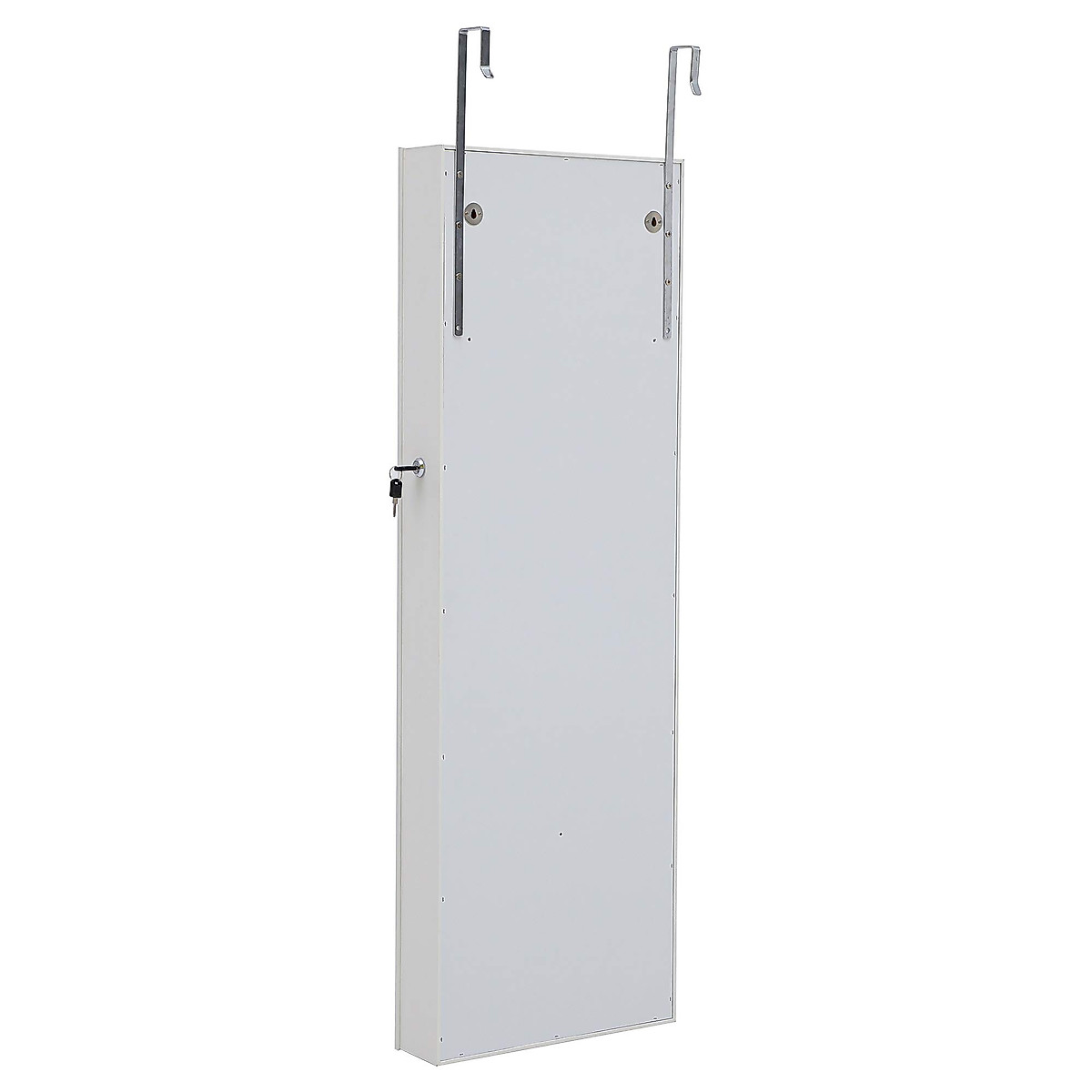 Jaxenor Fashion Simple Jewelry Storage Mirror Cabinet Can Be Hung On The Door Or Wall, White
