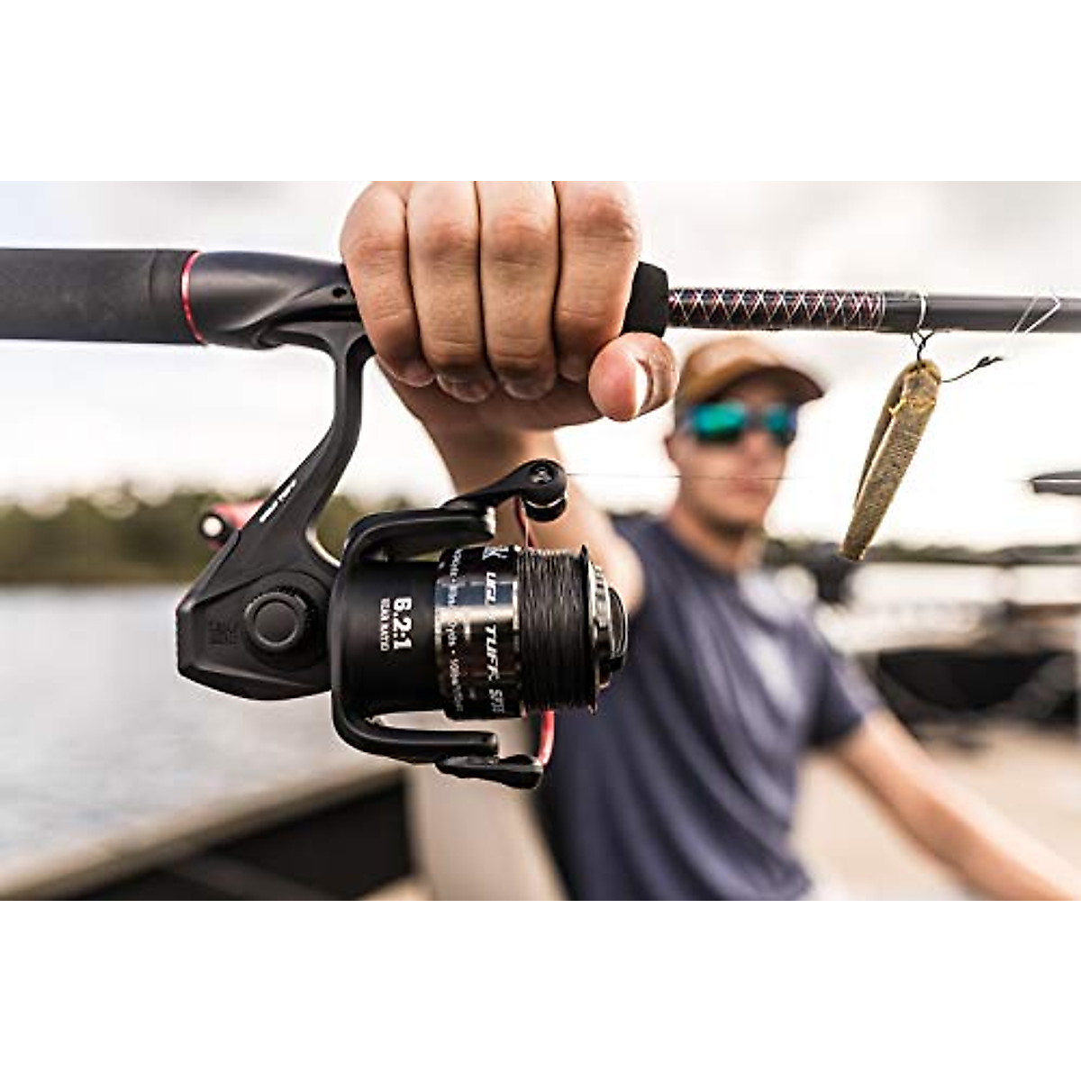 Ugly Stik Ugly Tuff Spinning Spinning Reel, Size 25, 5 Stainless Steel Ball Bearing System, Oil Felt Front Drag Drag, Max of 16.5lb I 7.5kg, Black
