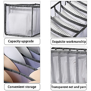 Washable Wardrobe Clothes Organizer Foldable Closet Organizer Portable Storage Baskets (2PCS Grey)