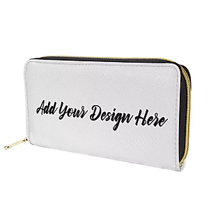 FOR U DESIGNS Fashion Women Pu Leather Purse Simple Polka Dot Black Zipper Wallet Passport Holder