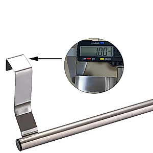 Stainless Steel Over-Cabinet Door Towel Holder (Pack of 2) - Kitchen and Bathroom Towel Rail Towel bar, Perfect for Hand or Tea Towels