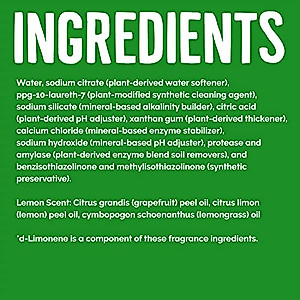 Seventh Generation Dishwasher Detergent Liquid Gel, Powers Away Stuck-On Food, Lemon Scent, 42 Oz