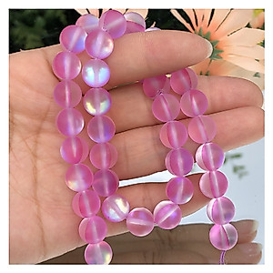 YU 6mm Matte Pink Glitter Austria Crystal Glass Stone Loose Spacer Moonstone Beads for Jewelry Making DIY Bracelet Necklace T309 (Color : Style11, Item Diameter : 6mm 58-63pcs)