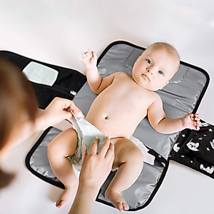 Mista Zee Baby Changing Pad with Diaper & Wipe Pockets - Car Diaper Changing Pad - Waterproof Easy to Clean & Foldable - Unisex Portable Changing Pad for Infant Girls & Boys