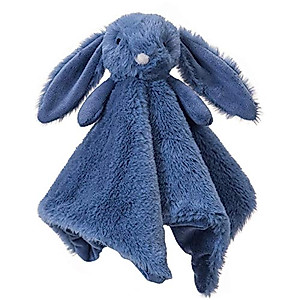 Apricot Lamb Stuffed Animals Navy Blue Bunny Rabbit Security Blanket Infant Nursery Character Blanket Luxury Snuggler Plush Baby Lovey(Navy Blue Bunny, 13 Inches)
