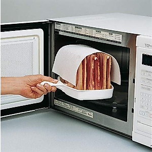 Microwave Bacon Cooker - The Original Makin Bacon Microwave Bacon Tray - Reduces Fat up to 35% for a Healthy Breakfast- Make Crispy Bacon in Minutes. Made in The USA. Ships from Wisconsin