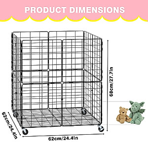 HEOMU Stuffed Animal Storage,Toy Bins for Kids Organizer,Toy Box Hold Up to 150 Plush Toysfor Nursery Play Room Bedroom Metal (Black)