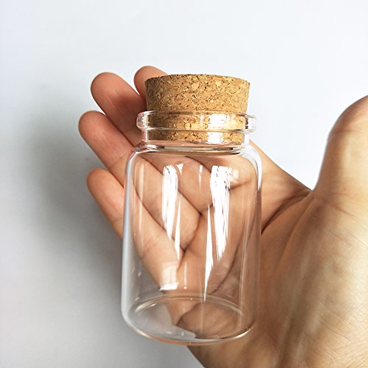 Luo House 3pcs 80ml Small Glass Bottles Vials Jars Glass with Cork Stopper Storage Bottle 80ml 47x70mm(1.85x2.75inch)