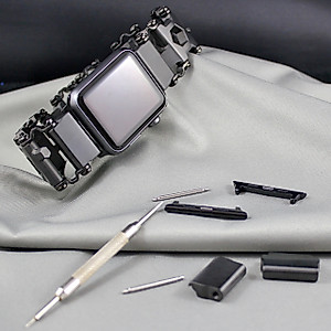 Link- watch adapter compatible with LEATHERMAN TREAD - Black (Lug size 26mm, Black, TREAD)