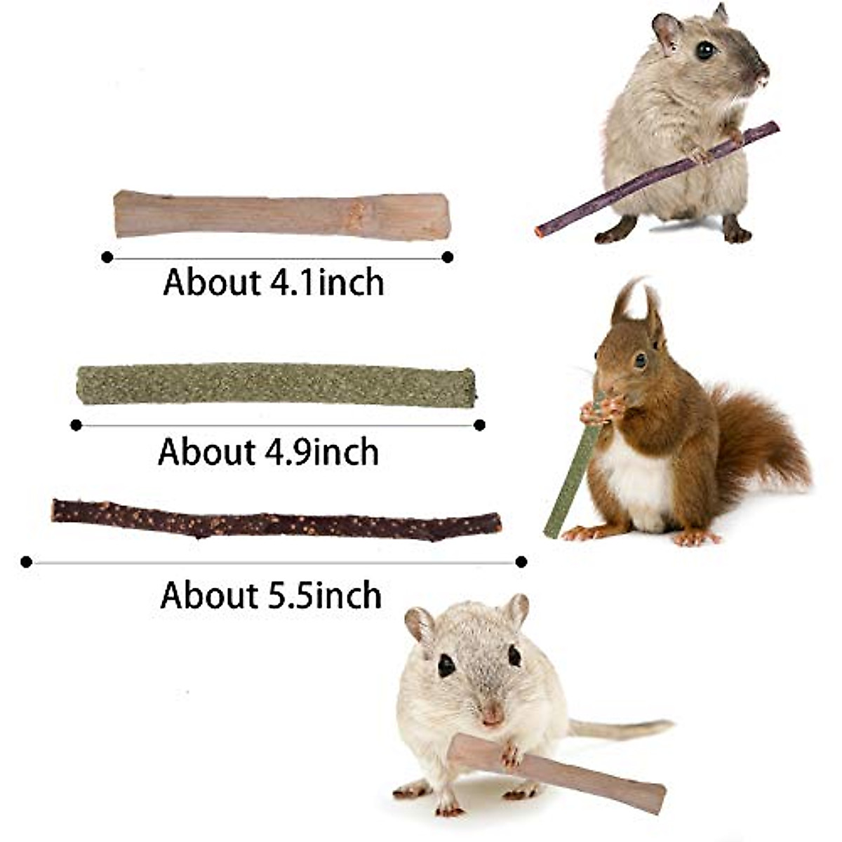 TSLIVE Rabbit Toys, Rabbit, Rabbit Treats, Hamster Toys, Hamster Cage Accessories, Bamboo Sticks, Apple Sticks, Guinea Pig Toys, Small Animal Toys, Bunny Toys, Rabbit Cage Accessories