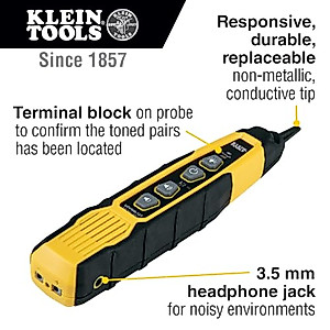 Klein Tools VDV500-820 Cable Tracer with Probe Tone Pro Kit for Telephone, Internet, Video, Data and Communications Cables