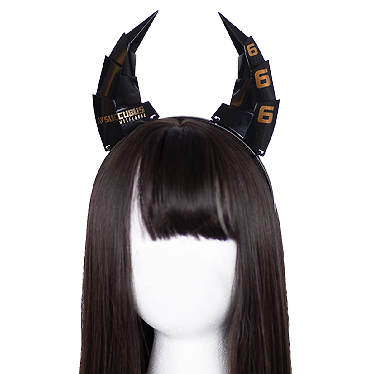 MOEFLAVOR Cyber Succubus Headband | Devil Horns Kawaii Anime Cyberpunk Head Band Matches Any Halloween and Cosplay Costume