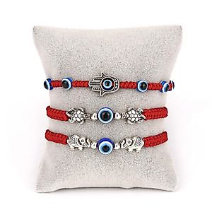 ZYJLM Evil Eye Bracelet Cute Mexican Lucky Protection Bracelets Pack Boho Handmade Braided Adjustable String Elephant Beaded Stacked Braceket for Women Men