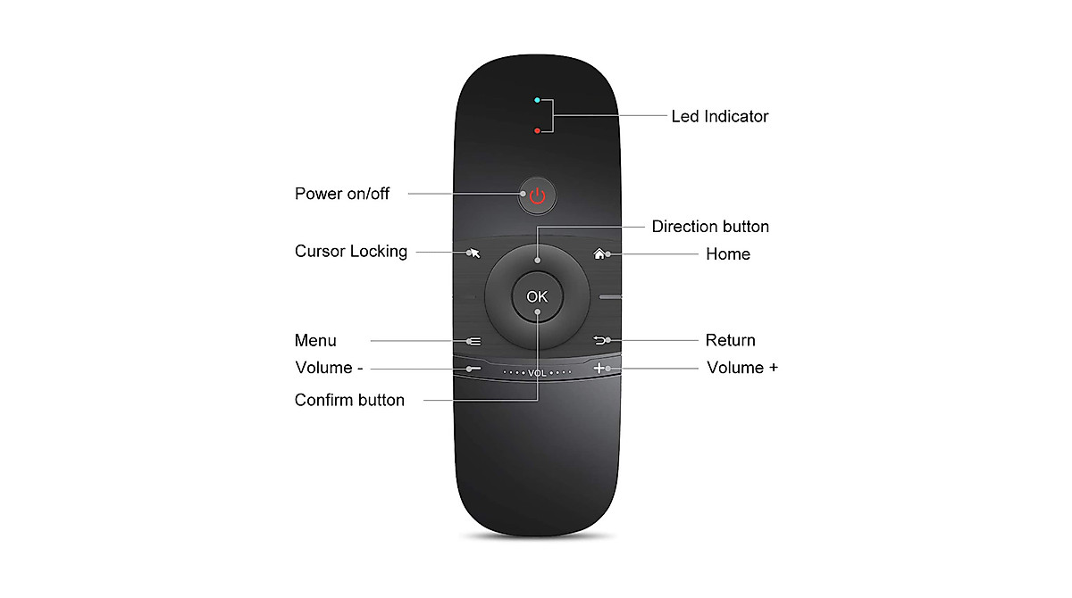 WeChip W1 Universal TV Remote Air Mouse, Wireless Keyboard Fly Mouse 2 ...
