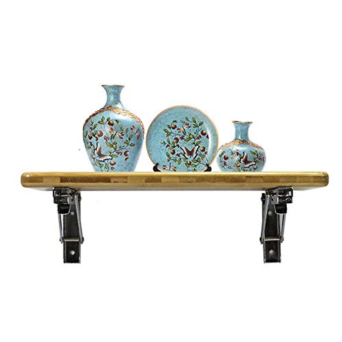 PIBM Stylish Simplicity Shelf Wall Mounted Floating Rack Table Laptop Stand Desk Triangular Bracket Bookshelf Dining Table Metal Solid Wood Save Space Bearing Strong, a ,