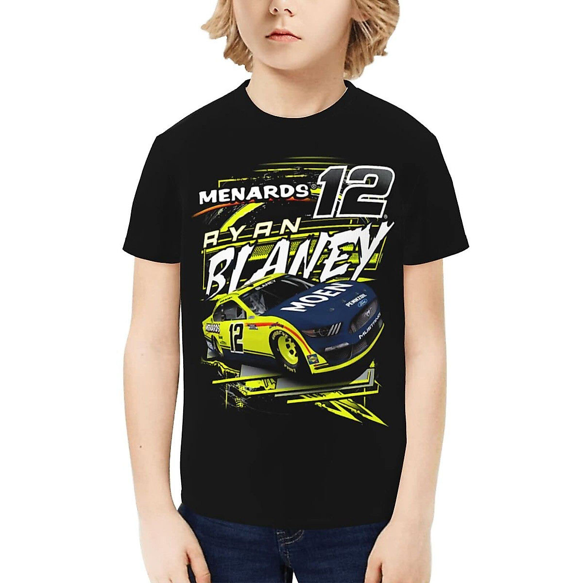 ASFRSH Ryan Blaney 12 Shirt for Teen Girl & Boy Printing Short Sleeve Tee Athletic Classic Shirt Crewneck T-Shirt
