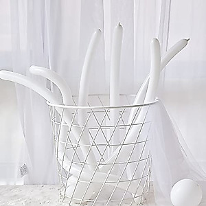 100 Pcs Long Balloons Twisting Balloons DIY 260 Latex Balloon Long Balloons for Birthday Wedding Decor, Party Decoration, Ties Balloons (White)