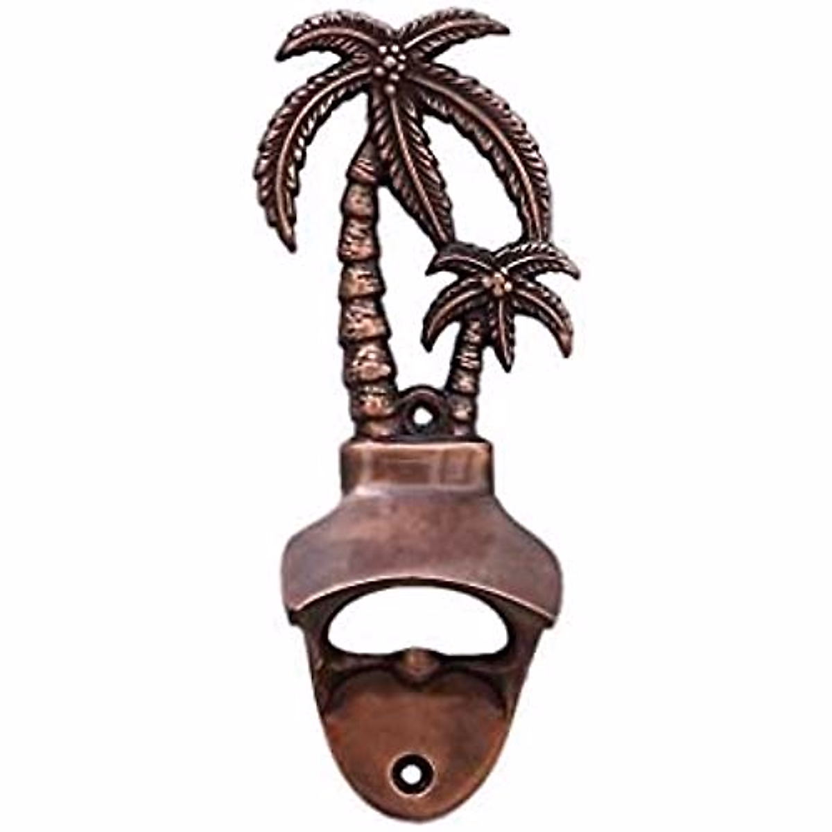 Antique Copper Wall Mounted Palmtree Bottle Opener 6" - Bottle Opener Novelty -