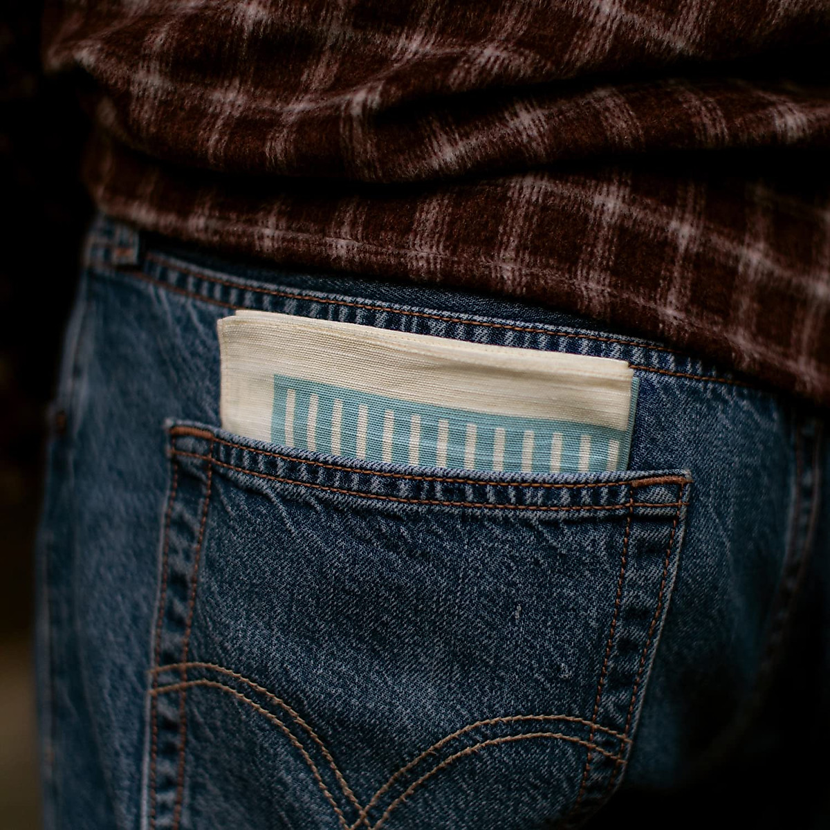 Topdrawer Japanese Handkerchief, 100% Cotton, Raindrop Pattern, Lake