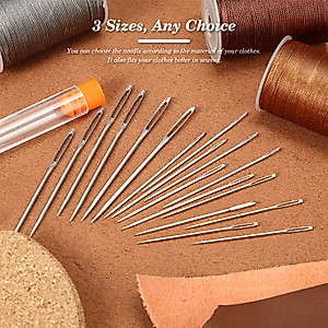 Outus Large-Eye Needles Steel Yarn Knitting Needles Sewing Needles Darning Needle, 9 Pieces (Pointed)