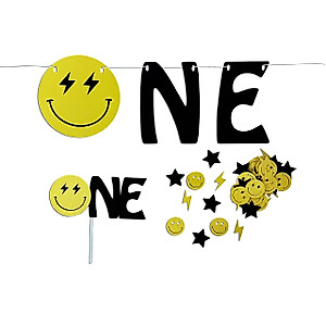 One Happy Dude Birthday Decorations (One Happy Dude Cake Topper, Highchair Banner + Confetti Bundle) one happy dude 1st birthday decorations