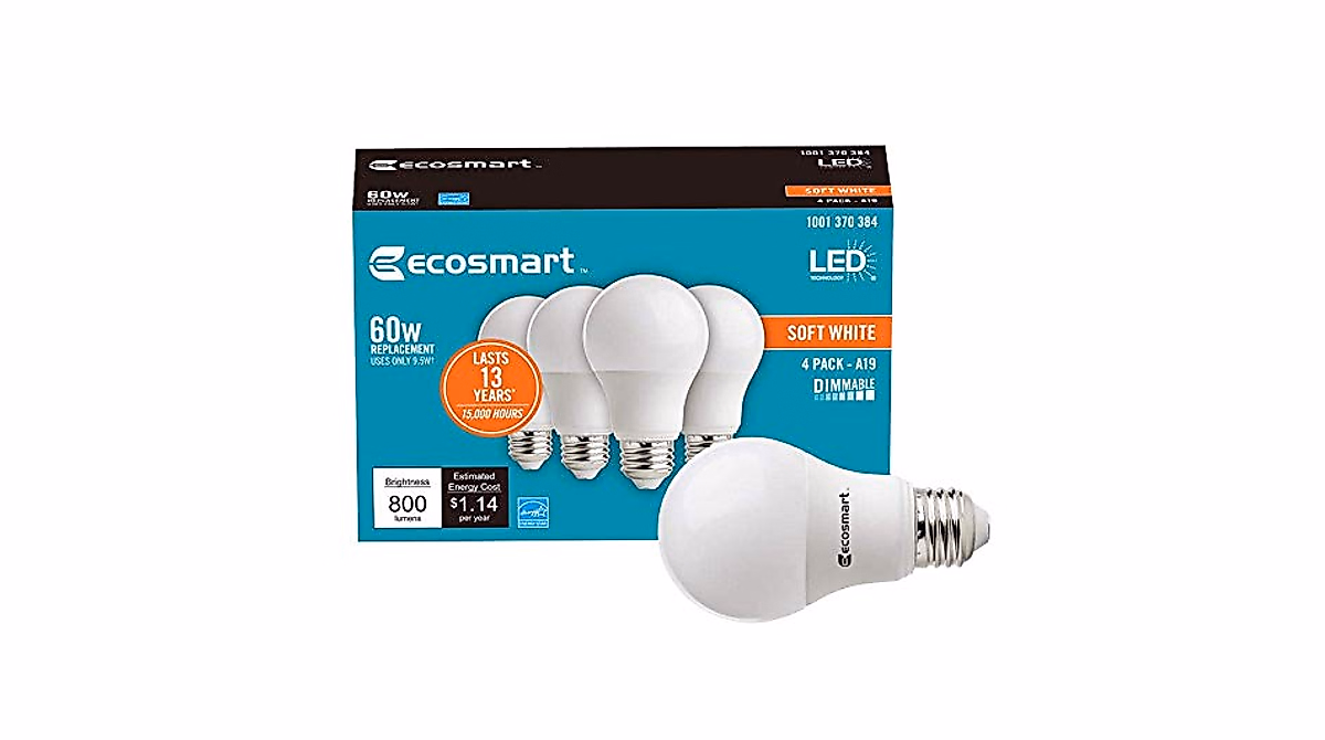 EcoSmart Dimmable LED Light Bulb - 60W Equivalent (4-Pack)