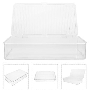 Cabilock Transparent Cutlery Box Silverware Tray for Drawer Clear Cutlery Tray Kitchen Supply Chopsticks Holders Container with Lid Kitchen Utensil Tray Utensil Case The Pet Portable Fork