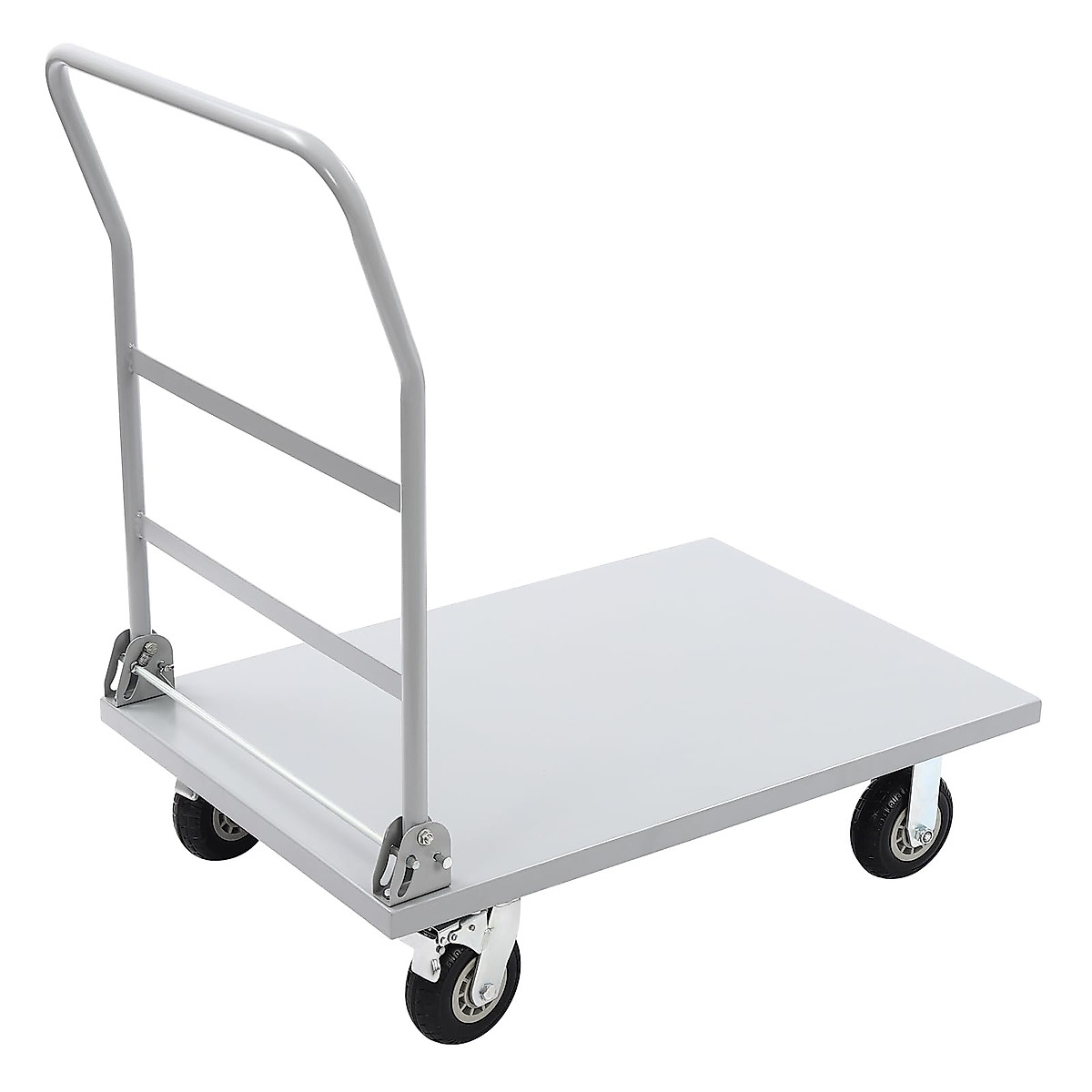 2000 LBS Heavy Duty Platform Cart Industrial Dolly Cart Hand Truck, 36" x 24" Platform Truck Flat Cart Push Cart Dolly with Foldable Handle for Groceries, Warehouse (36" x 24" Sliver)