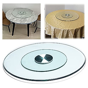 Dining Table Turntable Lazy Susan: Tempered Glass 360 Degree Turntable – Rotating Countertop Serving Tray For Your Dining Table, Kitchen Counters - Transparent 24" 28" 36" (Size : 70cm/27.6in)