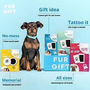 FUR GIFT Nose Print Stamp Pad, 100% Pet Safe, Pet Paw Print Kit, No-Mess Ink Pads, Imprint Cards, Pet Memorial Keepsake, Dogs, Cats, Small Pets, Pet Owner, Pet Memory Project, Nose Prints, All Breeds