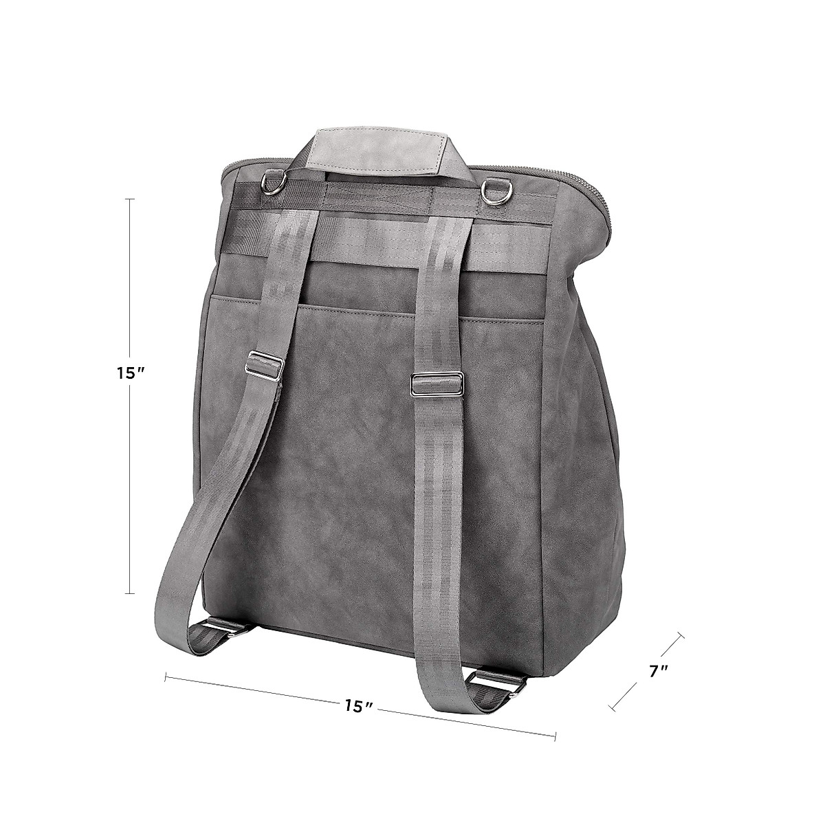 Petunia Pickle Bottom Cinch Convertible Backpack - Baby Bag - Baby Diaper Bag for Parents - Baby Backpack Diaper Bag - Stylish, Spacious, Secure Backpack for Busy Modern Moms & Dads - Pewter