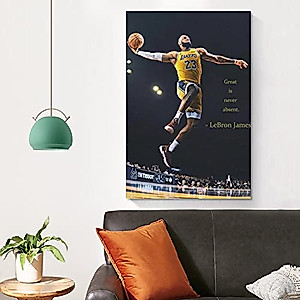 CALUU LeBron James Basketball superstar inspirational art wall holiday decoration poster (12x18inch,No Frame)