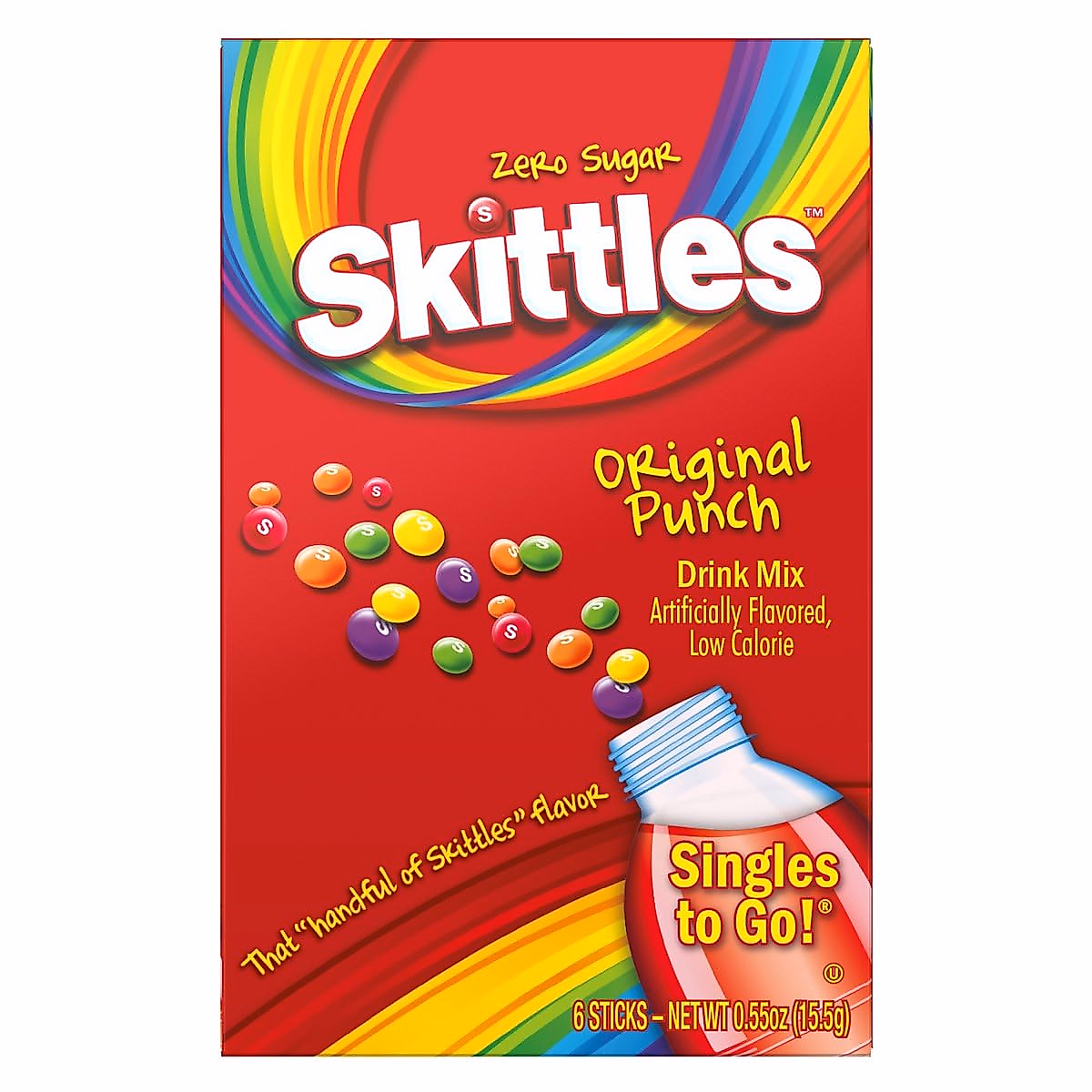 Skittles Singles To Go Drink Mix Variety Pack Bundle Original Punch, Tropical Punch and Wild Berry Punch - 3 boxes with 6 Packets in Each Box 18 Total Servings